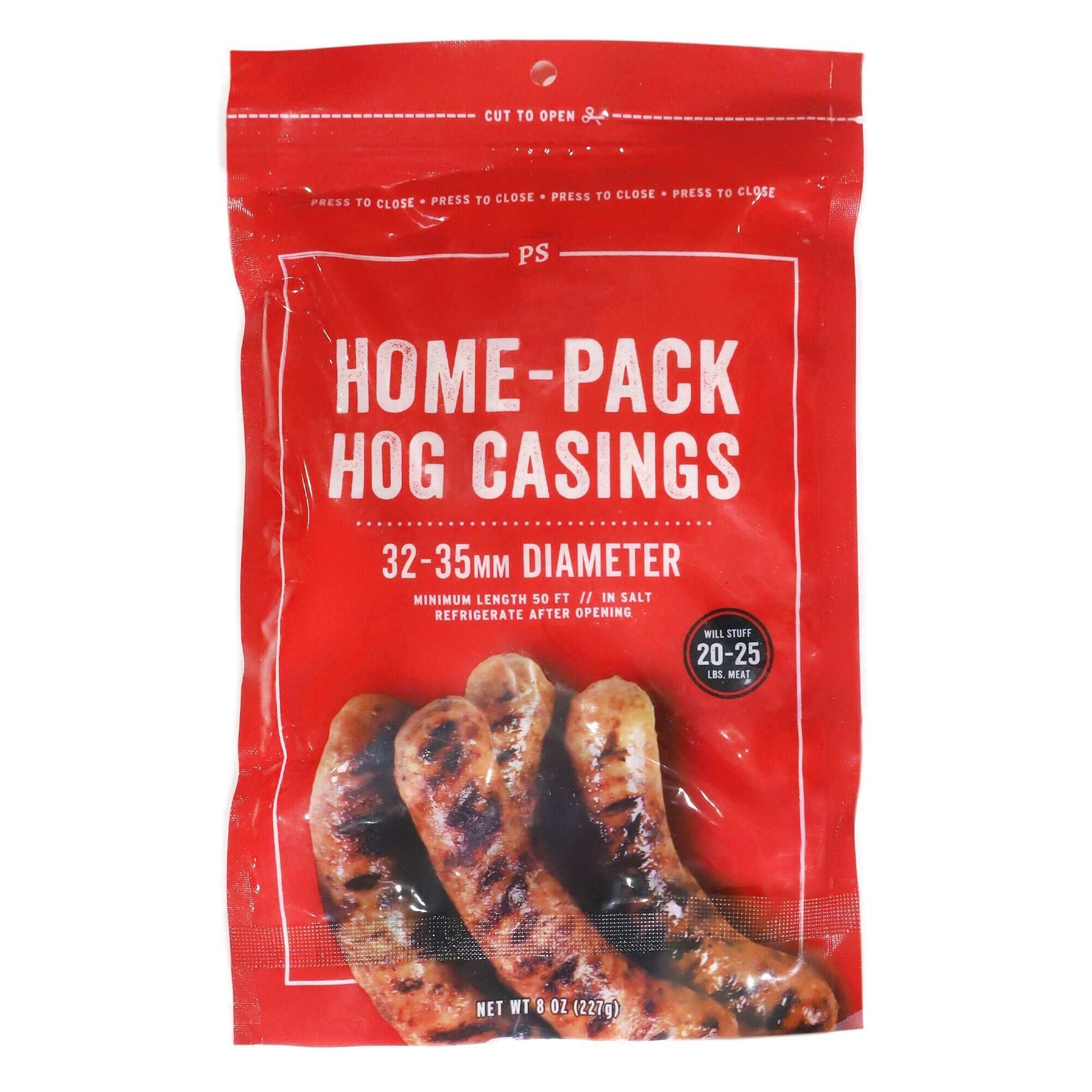 32-35 mm Natural Hog Casings - 50 ft Pack | PS Seasoning